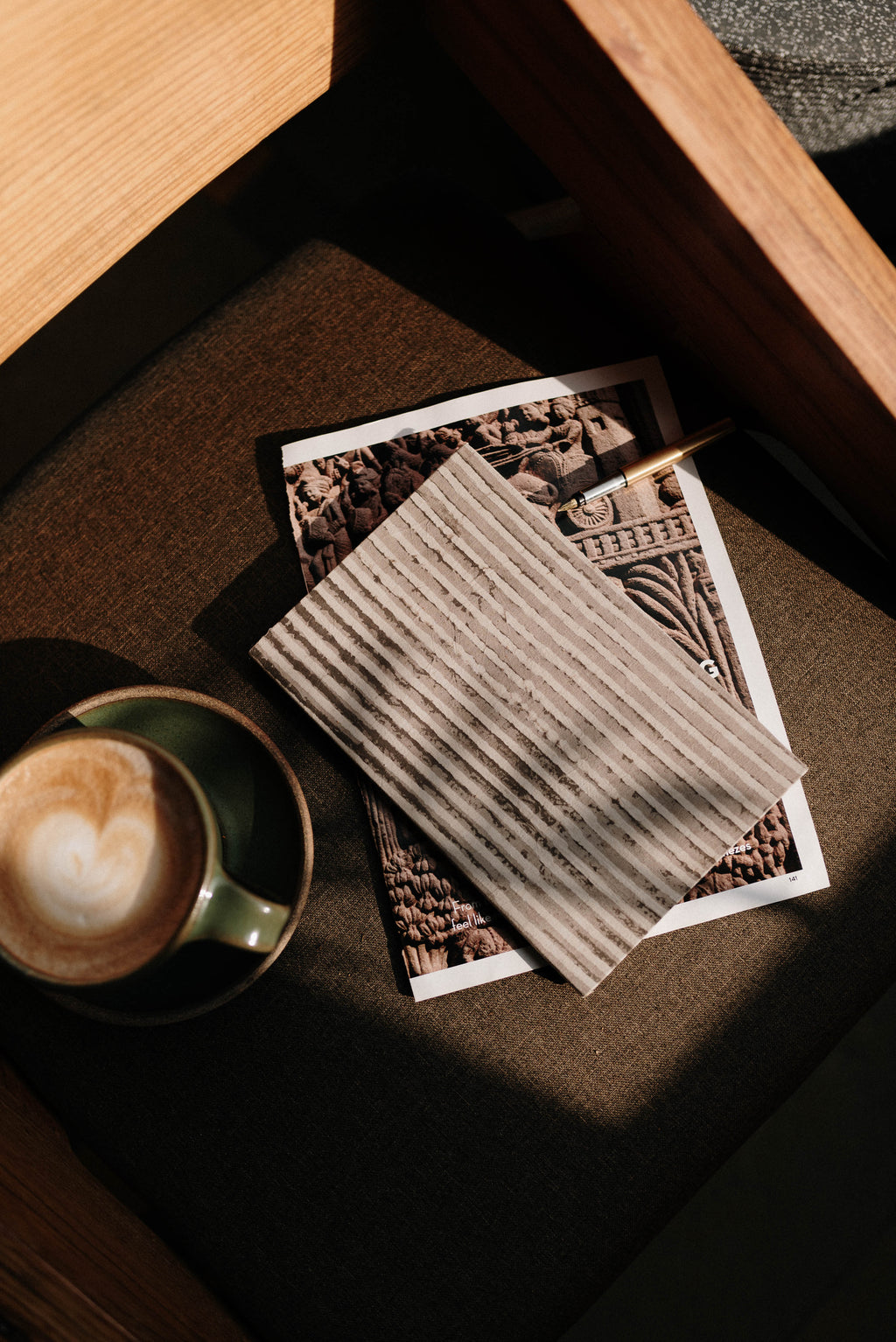 Brown Lines Block Printed Journal