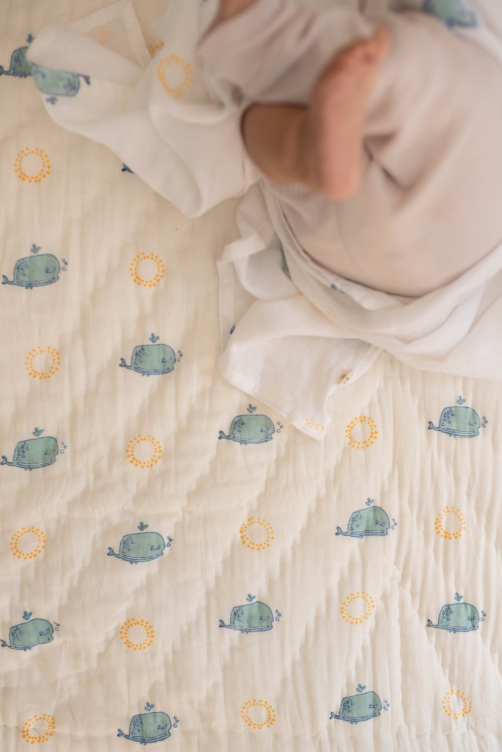 Moana Block Printed Baby Quilt